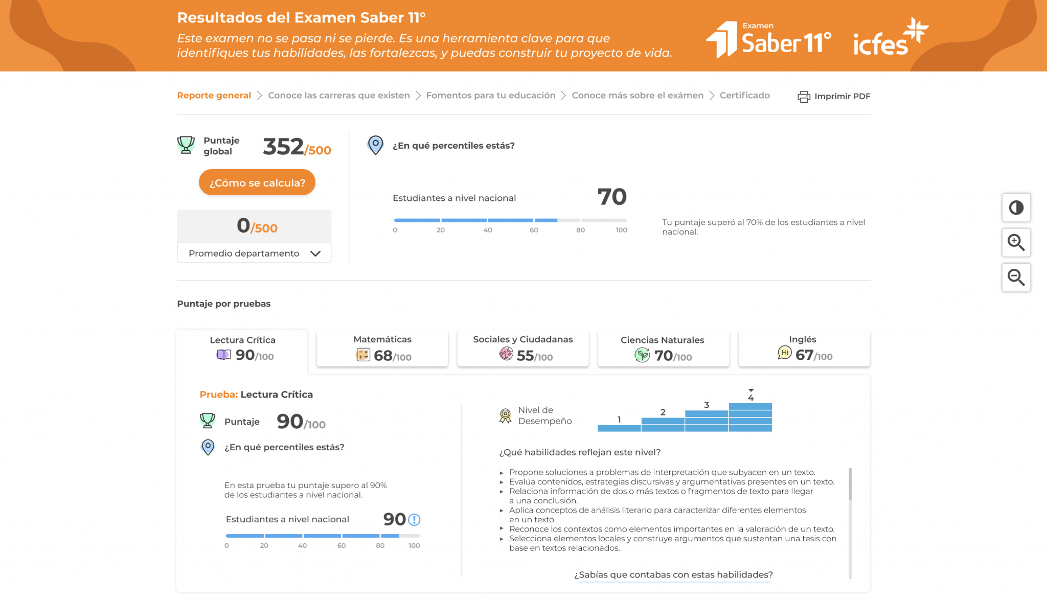 Interpreta tus resultados - ICFES
